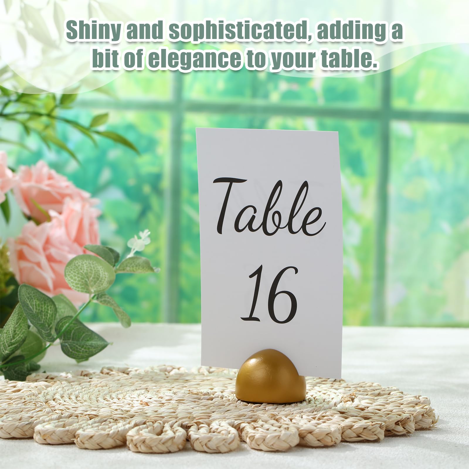 Queekay 30 Pieces Wedding Table Number 1-30 with Stands 4 x 6 Inch Table Number Signs with Round Card Holder Wedding Seating Chart for Wedding Reception Centerpieces Decorations Event Party (Gold)