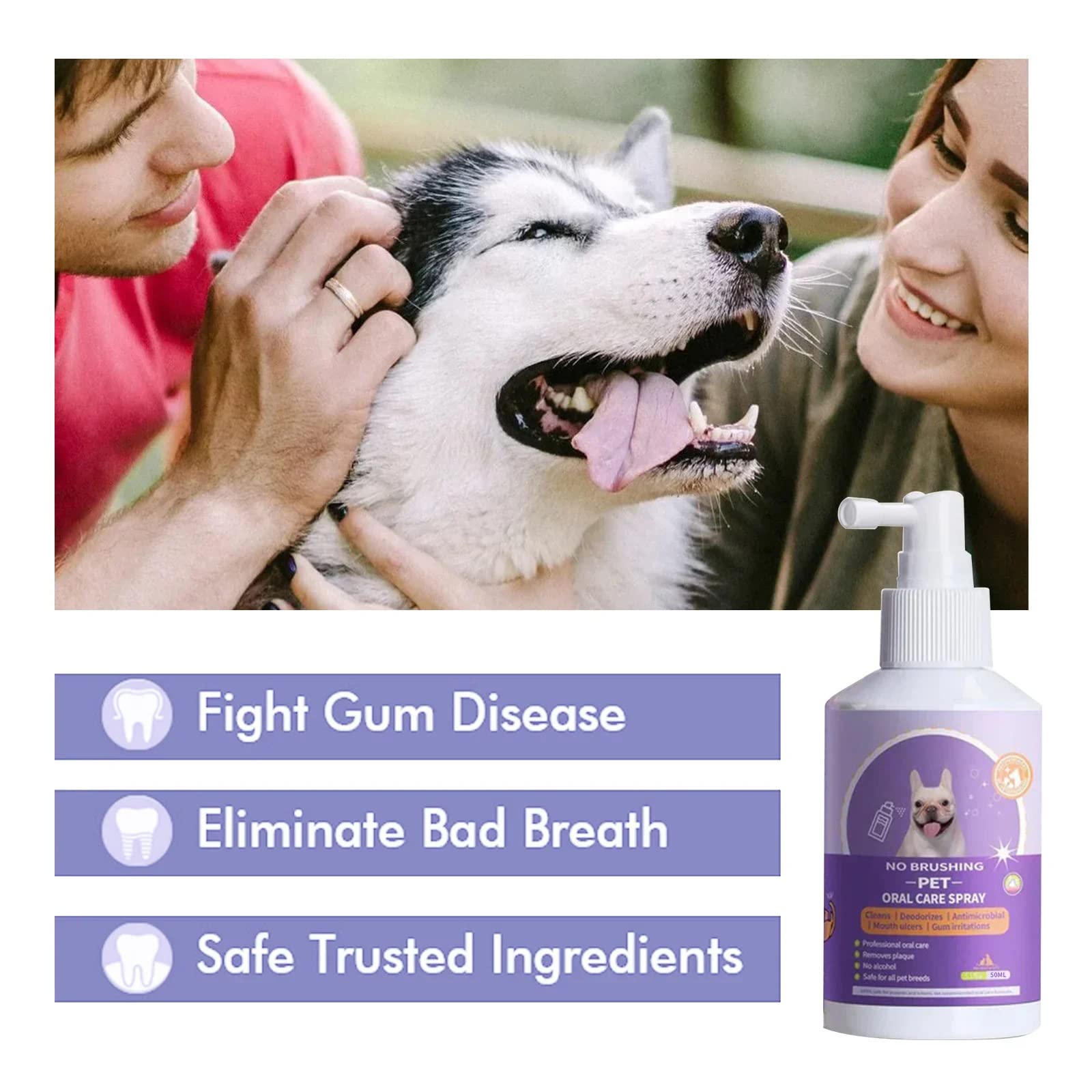 YKLWORLD Pet Teeth Cleaning Spray, Pet Clean Breath Freshener Breath Removal Spray, Pet Mouth Spray, Teeth Cleaning Spray for Dogs & Cats, Pet Clean No Brushing Pet Oral Care Spray (1PCS)