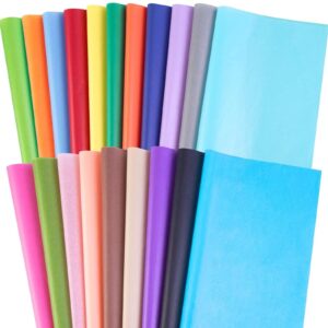 shindel 120 sheets colorful tissue paper, tissue paper bulk 20x14 inch gift wrapping paper for diy crafts gift box wrapping 20 colors