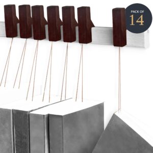 ash harbor wall book organizers hanging pins - extra pins for floating shelves wall mounted, extra hardwood hanging pins for floating bookshelves, ideal for book lovers, (dark finish)