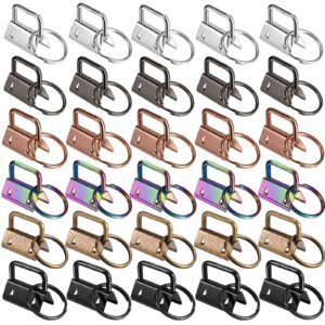 tenare 180 pcs key fob hardware 6 colors keychain fob wristlet hardware with key ring key fob chain hardware 1 inch (180 pcs)