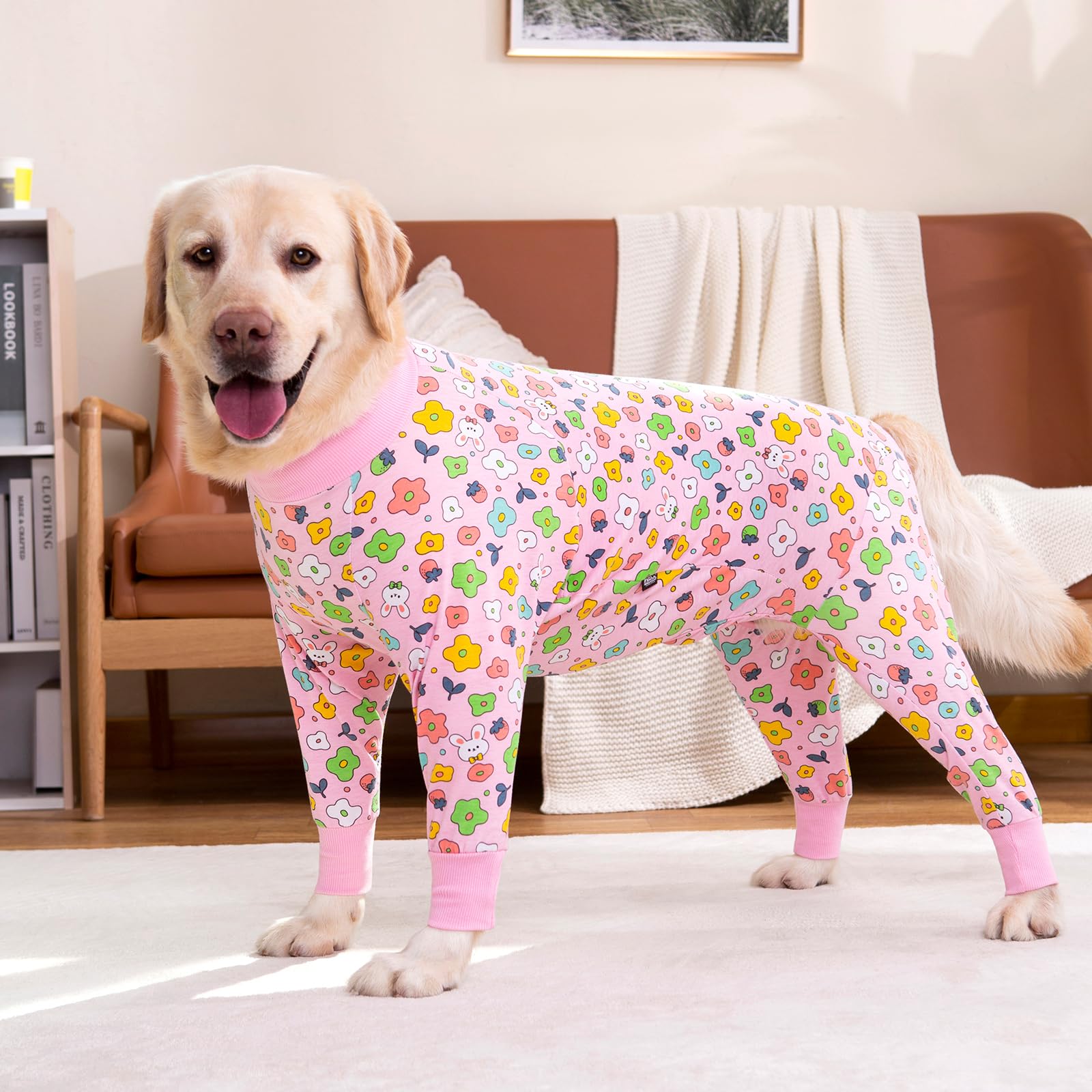 Axcimond Dog Surgery Recovery Suit Dog Onesies for Large Dogs Spayed Dog Recovery Suit Dog Cone Alternative After Surgery Abdominal Wounds Protector Dog Bodysuit for Medium Large Dogs Pajamas