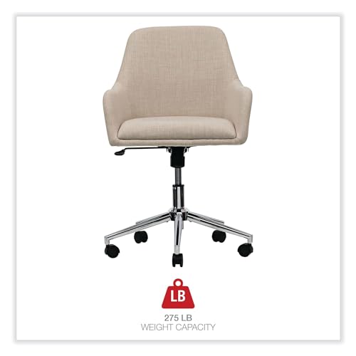 Alera ALEWS4251 Mid-Century Task Chair Supports Up to 275 lbs. 18.9 in. to 22.24 in. Seat Height - Cream