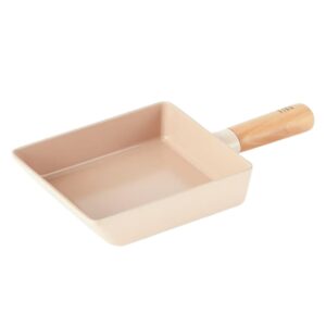 fika kitchen nonstick 6-inch japanese tamagoyaki pan with wood handle, egg roll, omelette skillet, induction compatible cookware, made in korea (15cm)