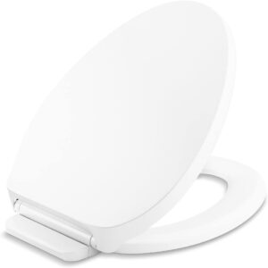 kohler k-28004-0 drift readylatch quiet close elongated toilet seat, white