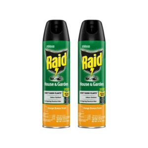 raid house & garden insect killer spray, orange scent 11 ounce (pack of 2)