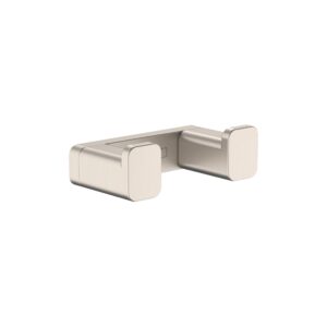 hansgrohe addstoris 3-inch modern double hook in brushed nickel, 41755820