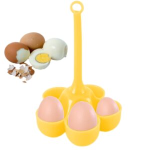 5 holes egg cooker, heat-resistant silicone egg boiler egg tray bpa free with handles egg rack egg steam cup warming tray kitchen gadgets for eggs boiling