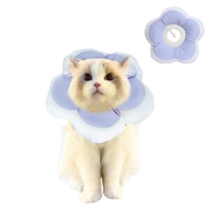 zivuytaq cats cone collar,cat recovery collar waterproof flower adjustable cone,soft elizabethan collar for kitten small dogs stop licking after surgery(y1002-03-xs)