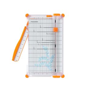 fiskars surecut deluxe paper trimmer, 10 sheets, 12" cut length, plastic base, 9 x 15