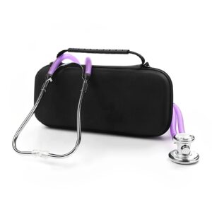 amsamotion stethoscope case for 3m littmann classic iii lightweight ii s.e mdf acoustica deluxe dual head cardiology iv stethoscope holder pocket for nurse accessories for work hard travel case bag