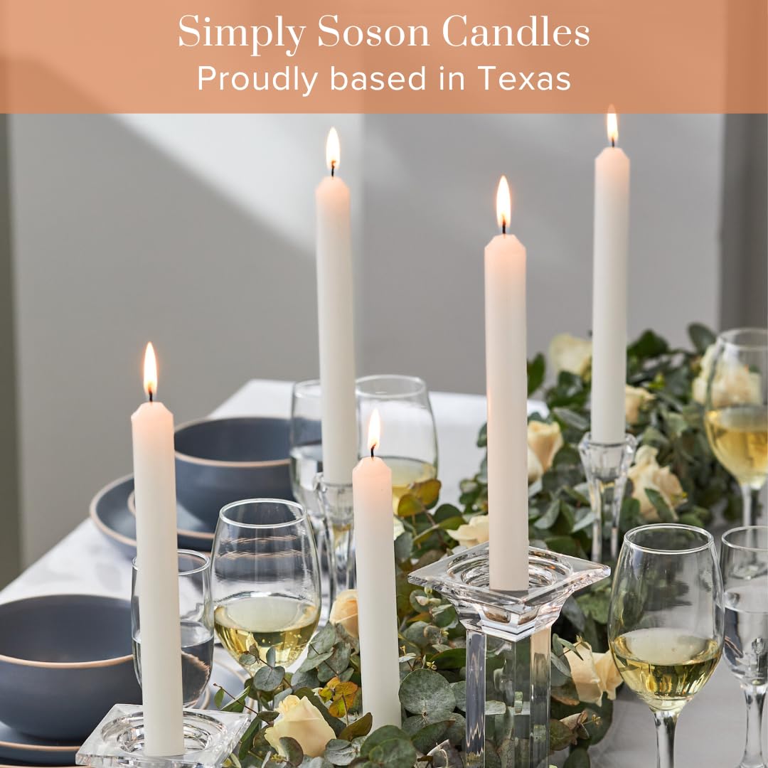 Simply Soson 7 inch White Taper Candles, Set of 45 Candle Sticks Bulk, Dinner Candlesticks Bulk, No Drip Candlesticks, Household Candles, Unscented Bulk Candlesticks, for Wedding, Spa, Restaurant