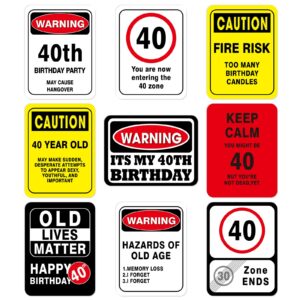 wernnsai 40th birthday decorations - 9 pcs 40 birthday decorations for men, 40 year old decorations signs table centerpieces funny picture props, women 40s door windows wall decor, bday party garden banner