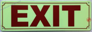 photoluminescent exit sign/glow in the dark exit sign (aluminium, 4x12 inch,heavy duty, rust free)