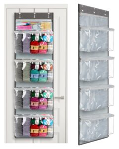 katech hanging yarn storage organizer, large capacity knitting organizer storage with 5 zipper closure compartments for yarn enthusiasts, hanging yarn storage bag for crochet hooks, yarn balls