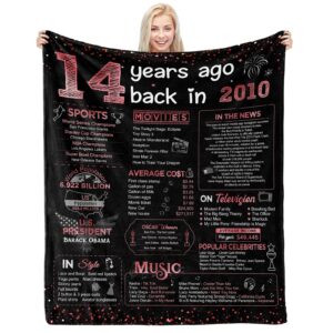 ydhctkyg 14 year old girl gift ideas 14th birthday decorations for girls happy birthday gifts for teen girls daughter sister flannel fleece throw blanket back in 2010-60x50 inch - rose gold