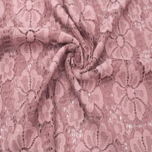 texco inc 58/60" wide nylon spandex stretch catherine pattern vintage lace fabric by the yard-for apparel, fashion, crafts, accessories, decorations, wedding, and diy, mauve b 1 yard