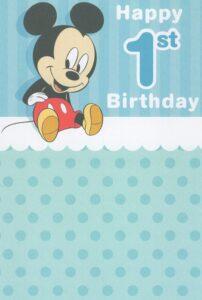 mickey mouse 1st birthday card - made in usa