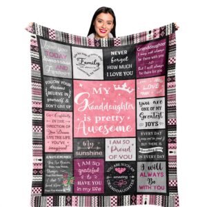 ruvinzo granddaughter gifts from grandma, granddaughter gifts, birthday gifts blanket 60” x 50” for granddaughter, sweet granddaughter gifts from grandparents, granddaughter blanket gifts idea