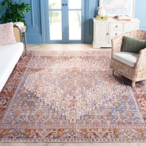 safavieh tucson collection area rug - 8' x 10', beige & rust, boho design, non-shedding machine washable & slip resistant ideal for high traffic areas in living room, bedroom (tsn166b)