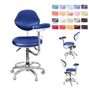 orilao dental chair 360 degree dentist portable mobile pu leather dentist chair rolling stool with back support