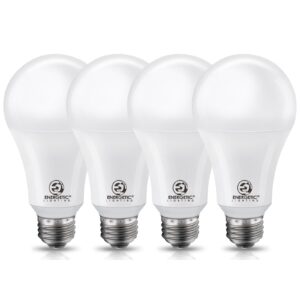 energetic lighting super bright 50/100/150w 3-way a21 led light bulb, 800/1600/2200 lumens, 5000k daylight, non-dimmable, e26 base, ul listed, 4-pack