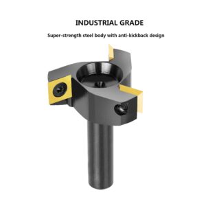 SpeTool CNC Spoilboard Surfacing Router Bit 1/2 Shank 2 Inch Cutting Diameter, Slab Flatting Router Bit Carbide Insert Planing Bit Wood Bottom Cleaning