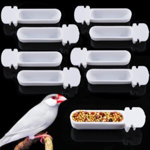 9 pack small bird plastic food cup convenient hanging food feeder box for canary finch small size bird