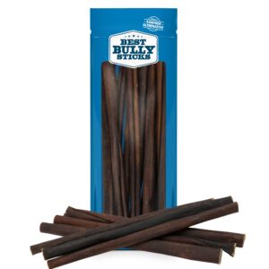 best bully sticks all natural peanut butter flavor beef collagen sticks - 12 inch 6 pack - long lasting limited ingredient dog chew - supports healthy joints, skin & coat