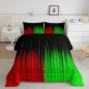 abstract ombre comforter set kids teens red green and black girls bedding set room decor fashion women quilt set with 1 pillowcase 2pcs bedding twin