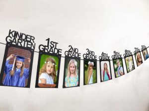 graduation decorations class of 2024 graduation photo banner k-12 photo display for senior 2024 picture banner for high school 5th 8th grad 4x6 sp001