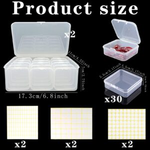 QXBXYHM Bead Organizers in A Clear Box, 30pcs Clear Plastic Organizer Storage Container with Mini Clear Boxes for Art Craft Organziers and Storage, 2.17 * 2.17 * 0.79 inch