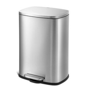 kackar 13.2 gallon trash can, stainless steel step on kitchen garbage can