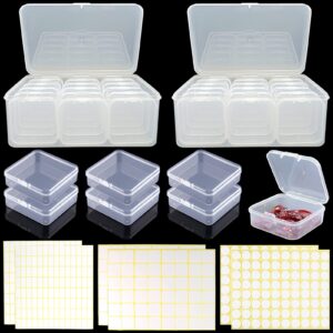 qxbxyhm bead organizers in a clear box, 30pcs clear plastic organizer storage container with mini clear boxes for art craft organziers and storage, 2.17 * 2.17 * 0.79 inch