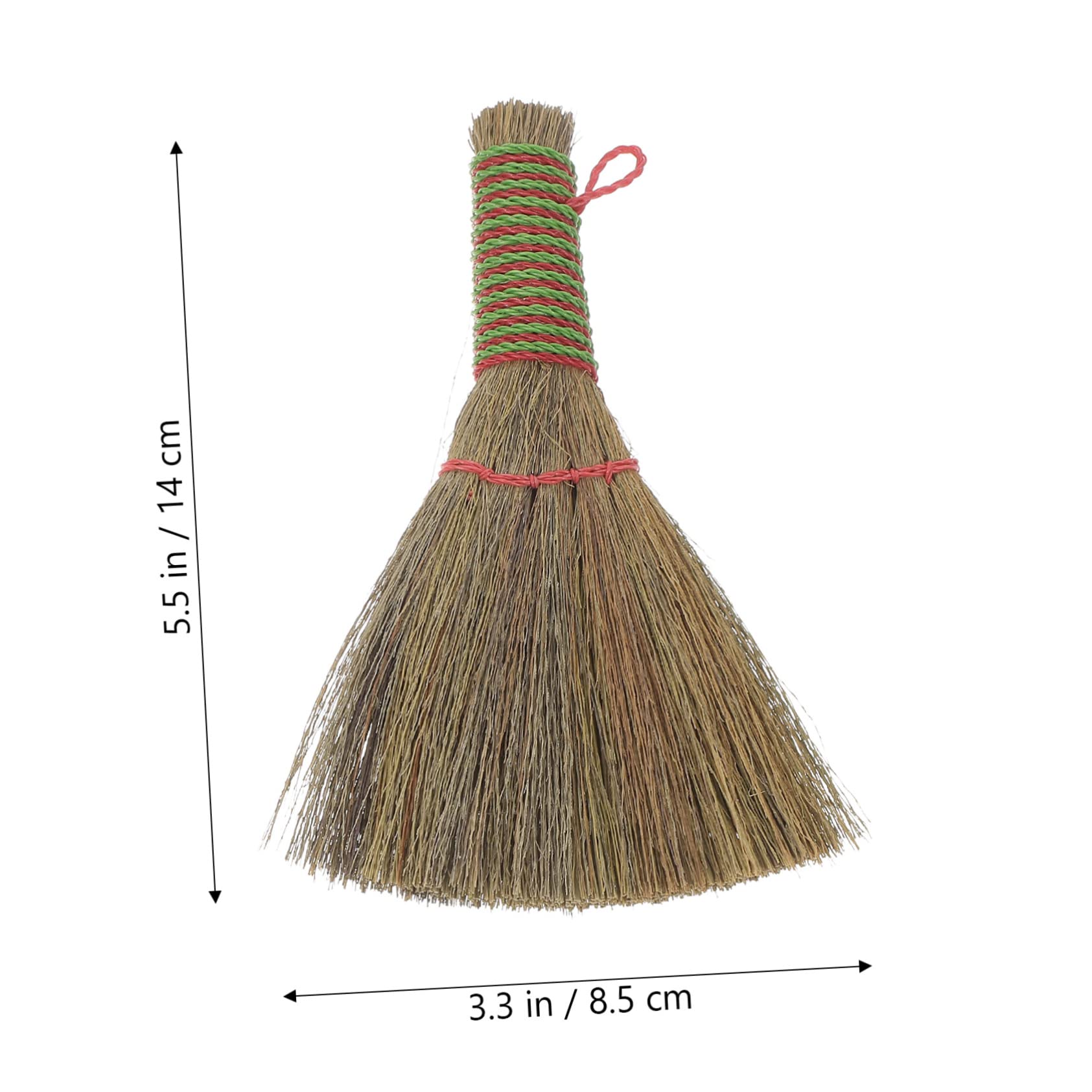 GANAZONO 4 pcs Small Broom Desk Cleaning Brush Mini Straw Broom Halloween Witch Broom Mini Halloween Broom Whisk Broom Hand Broom Table Broom The Witch Doll House Miscanthus Flower Office