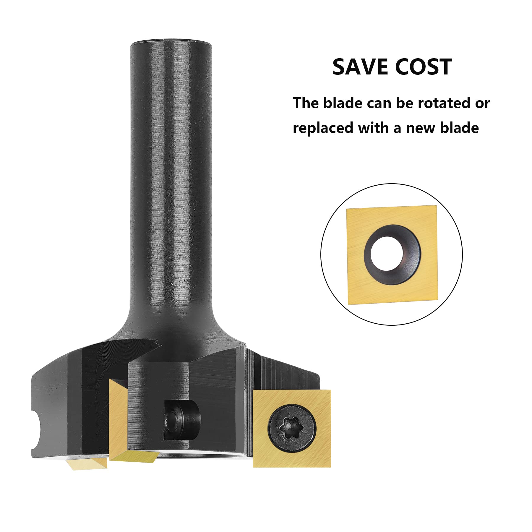 SpeTool CNC Spoilboard Surfacing Router Bit 1/2 Shank 2 Inch Cutting Diameter, Slab Flatting Router Bit Carbide Insert Planing Bit Wood Bottom Cleaning