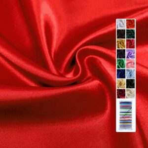 red satin fabric 60 inch by 1 yards solid silky charmeuse fabrics for wedding decoration table cover diy dress fashion backdrop crafts support