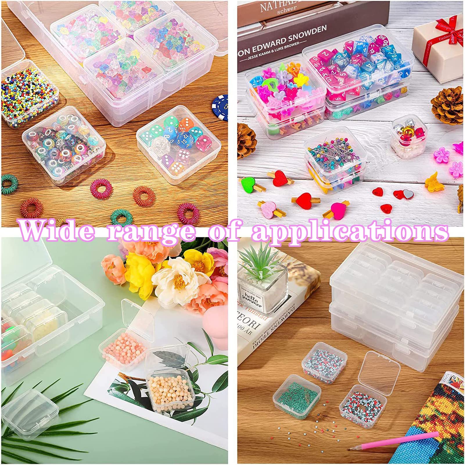 QXBXYHM Bead Organizers in A Clear Box, 30pcs Clear Plastic Organizer Storage Container with Mini Clear Boxes for Art Craft Organziers and Storage, 2.17 * 2.17 * 0.79 inch