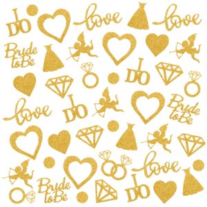 verichy 200pcs wedding table confetti, 10 shapes table scatters glitter diamond ring circle dots hearts for bridal shower marriage ceremony anniversary valentine's day party decorations