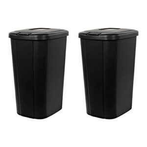 13.3 gallon trash can, touch top slim kitchen trash can, black, pack of 2 (color : black)