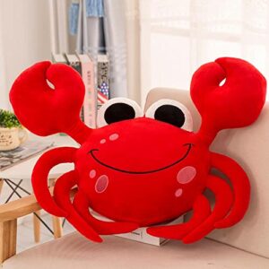 xiyuan 24 inch crab plush toy, crab plush pillow, super soft marine life plush stuffed animal cushion for boys and girls cuddle gift (red)