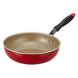 evercook deep fry pot, 11.0 inches (28 cm), compatible with all heat sources (ih compatible), non-stick frying pan, pfoa free, red doshisha