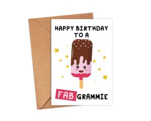 gavinsdesigns happy birthday to a fab grammie card - greeting card - happy birthday card - fab birthday gift for her - fab grammie card - fab birthday for grammie card - funny birthday card