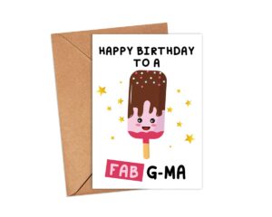 gavinsdesigns happy birthday to a fab g-ma card - greeting card - happy birthday card - fab birthday gift for her - fab g-ma card - fab birthday for g-ma card - funny birthday card