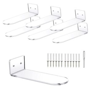 guntsous 6 pcs acrylic floating shoe rack wall mount display shoe rack transparent storage rack for home use sneaker display rack with screws and anchors