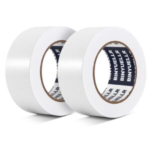 binyuellr 2 pack white duct tape heavy duty - 1.88 in x 35 yard, waterproof, strong, flexible, no residue and tear by hand - use for indoor & outdoor, repairs, industrial, professional use