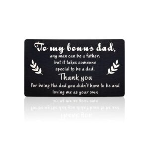 ti-edc gifts for stepdad bonus dad engraved wallet card for fathers day card for dad from daughter son thank you card gifts for dad to be dad birthday gifts for men