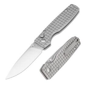 kizer original(xl) edc knife 3.27 inches s35vn steel blade folding pocket knife titanium handle thumb studs opener ki4605a1