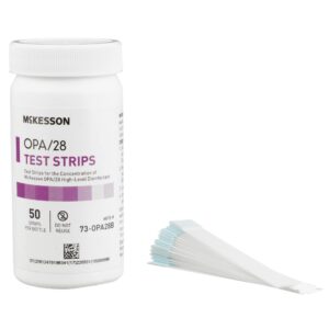 mckesson opa/28 test strips for concentration indicator, single use, 50 count, 2 packs, 100 total