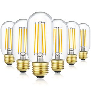 e12 edison 8w led bulb, 100 watt equivalent candelabra dimmable chandelier light bulbs 3000k soft white clear 850lm e12 vintage led filament vintage candle bulb with decorative,4-pack.